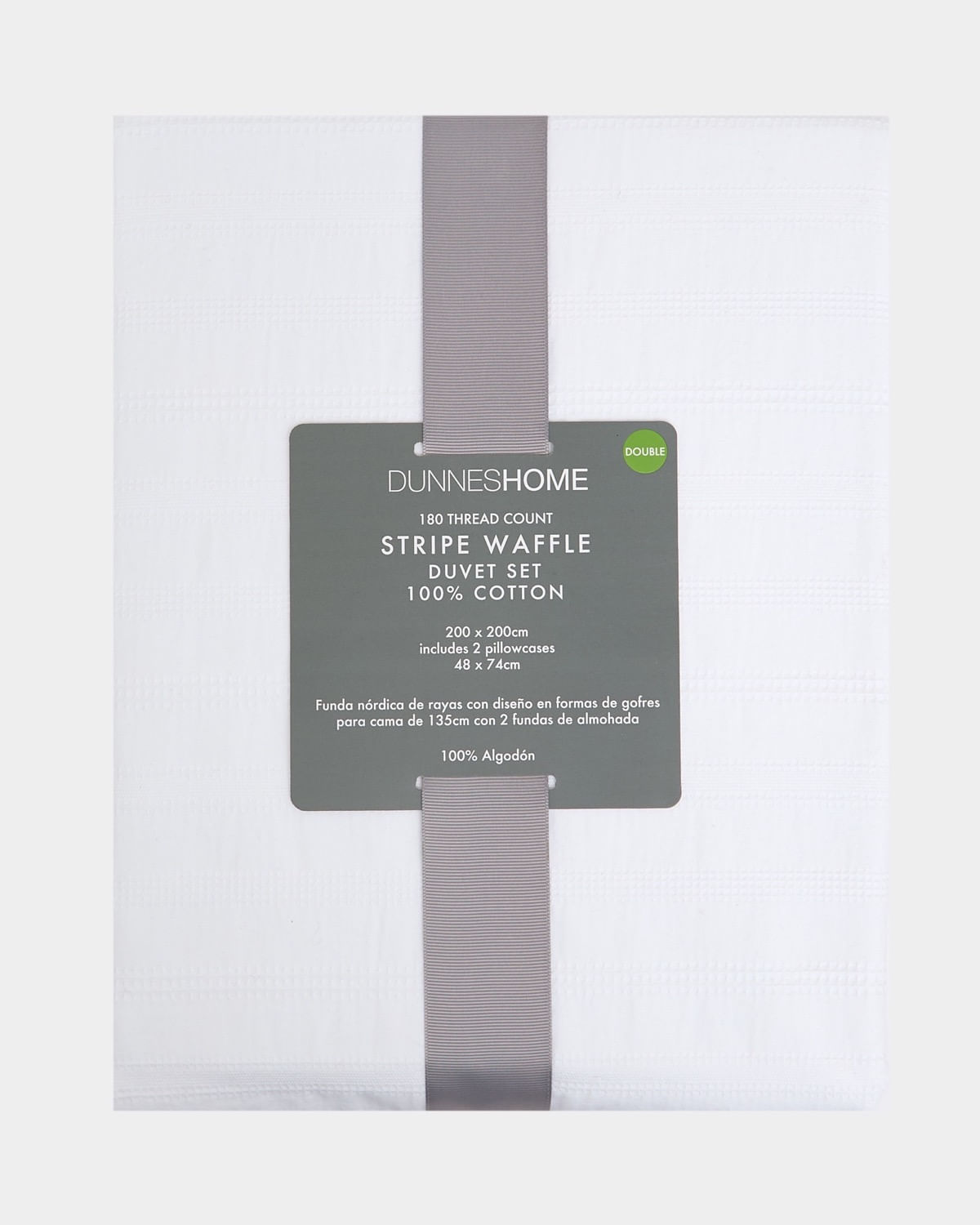 Waffle Stripe Duvet Set - Dunnes Stores