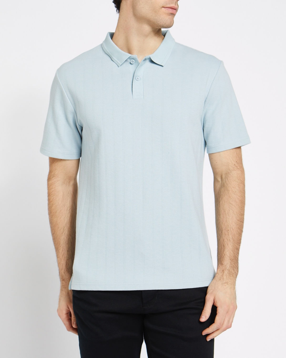 Regular-Fit Vertical Rib Polo Shirt - Dunnes Stores