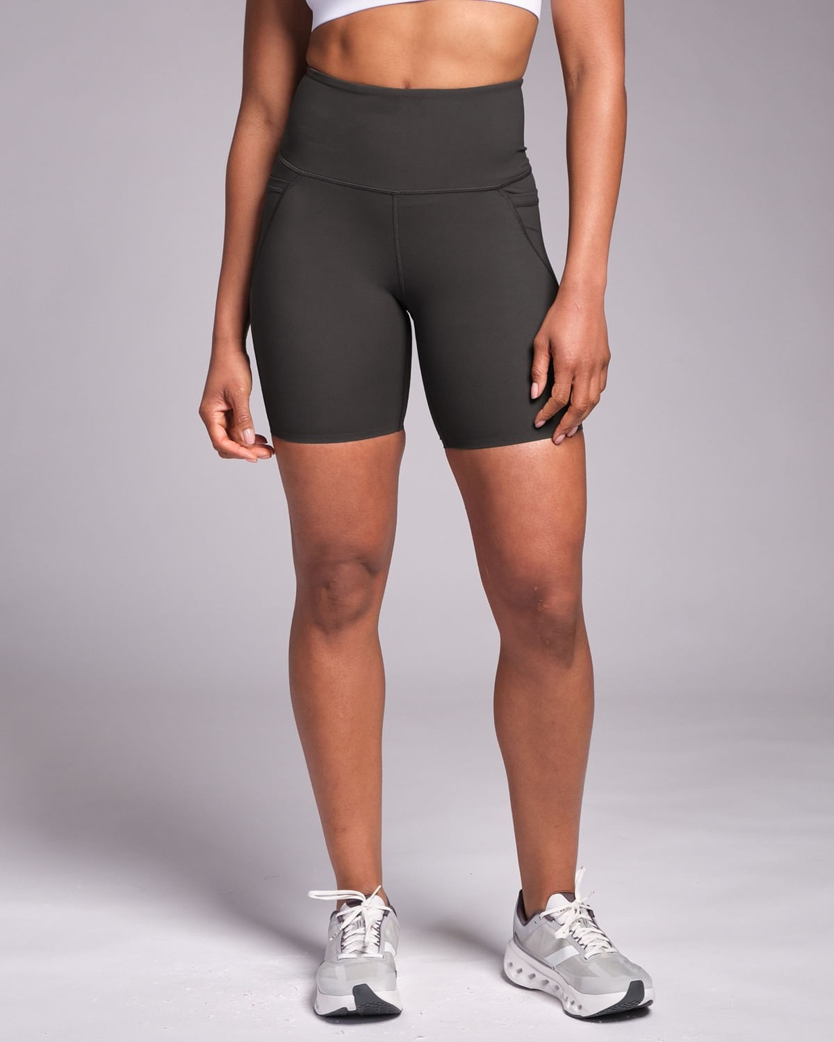 Powercut Sculpt High-Waisted 7" Shorts Asphalt Grey - Dunnes Stores