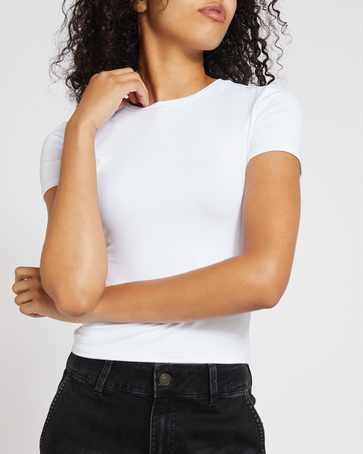 Crop Fitted Polyamide Stretch Top - Dunnes Stores