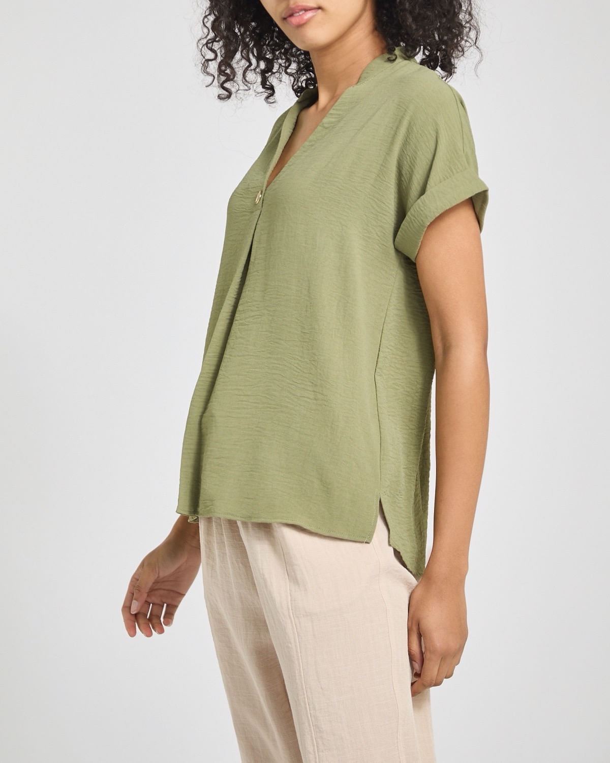 Short-Sleeved Woven Top - Dunnes Stores