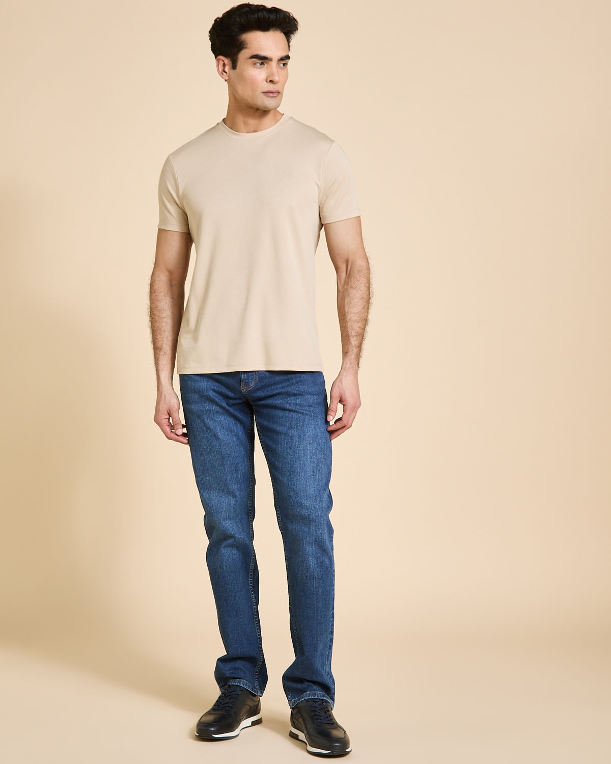 Paul Costelloe Living Camel Crew Neck T-Shirt - Dunnes Stores