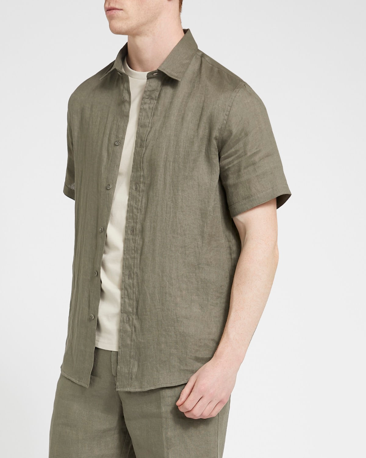 Regular Fit Pure Linen Short-Sleeved Shirt - Dunnes Stores