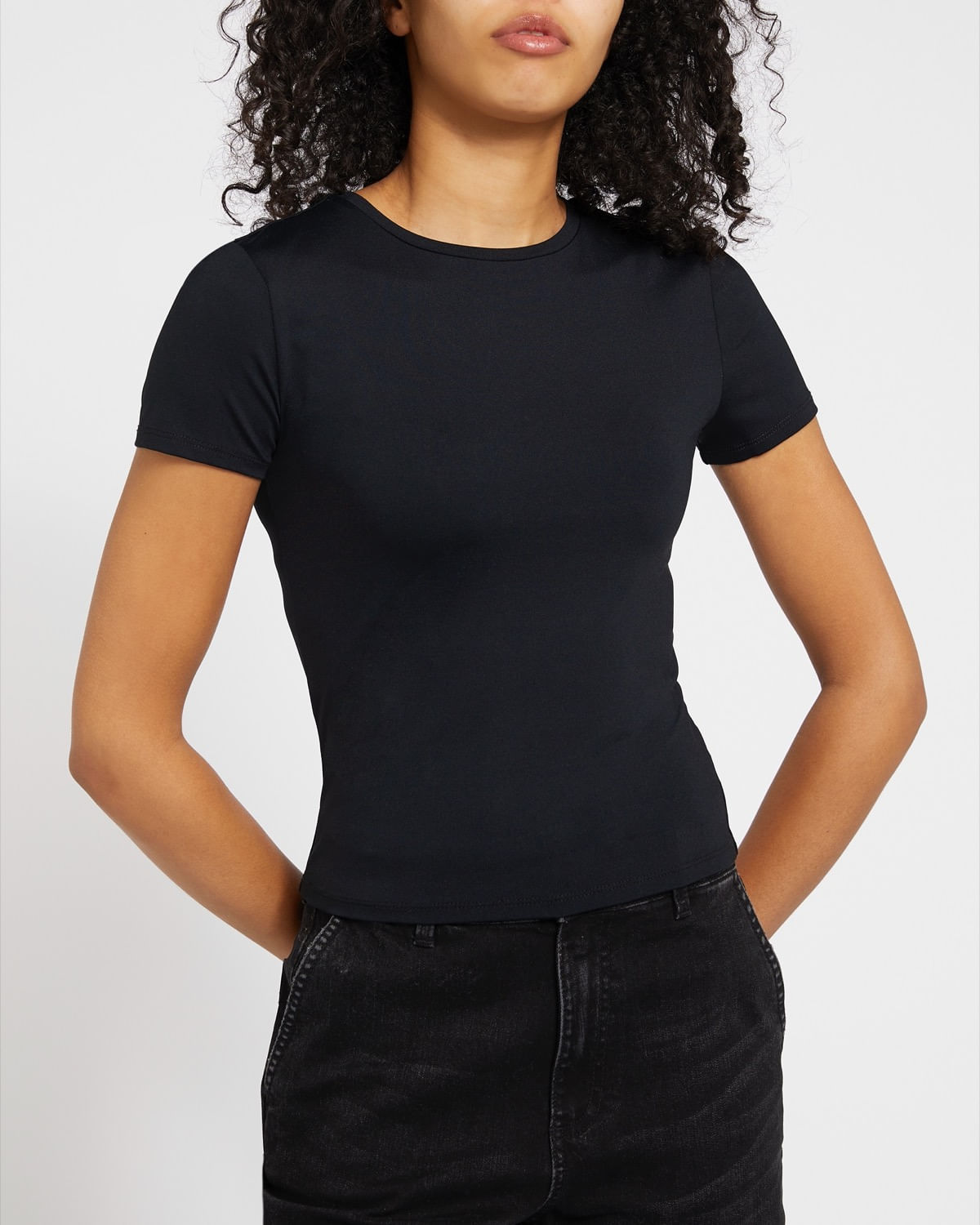 Crop Fitted Polyamide Stretch Top - Dunnes Stores