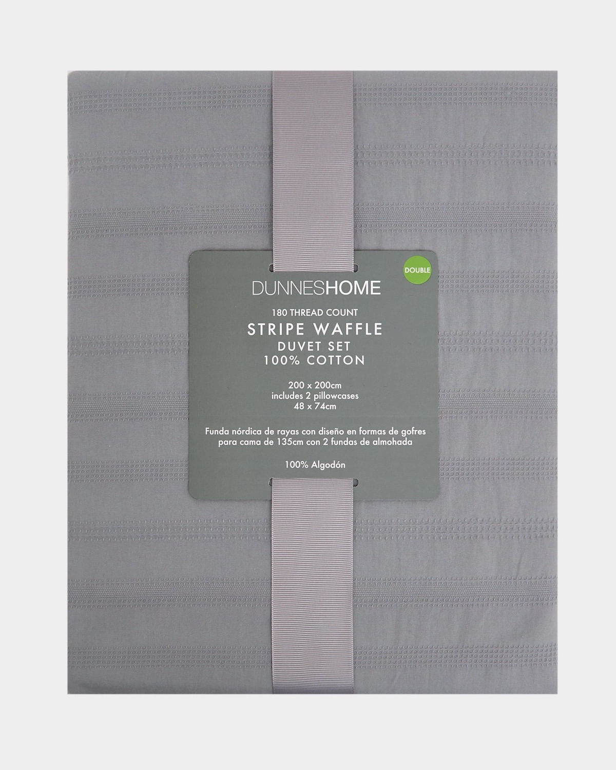 Waffle Stripe Duvet Set - Dunnes Stores