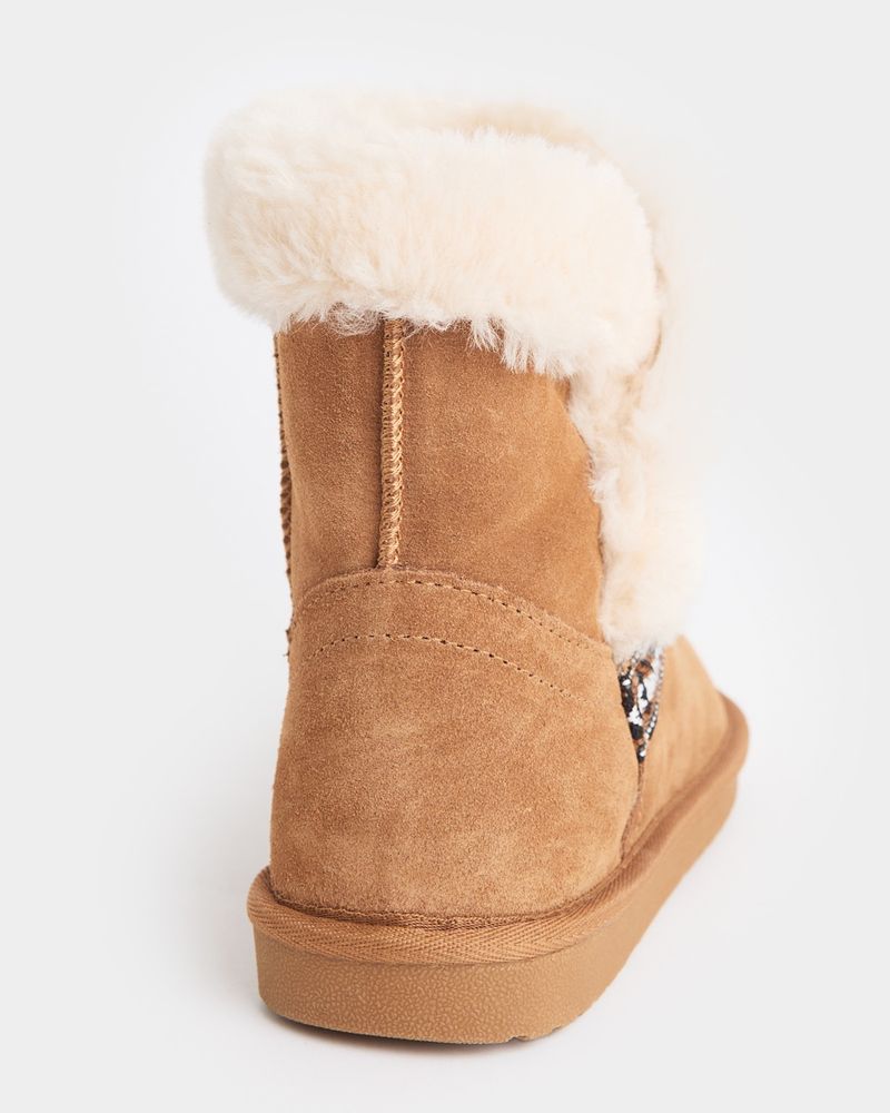 Suede Fur Turn Down Ankle Boots - Dunnes Stores