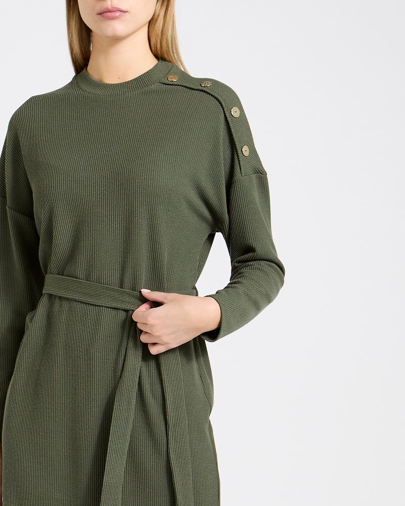 Button Shoulder Soft Mini Dress - Dunnes Stores