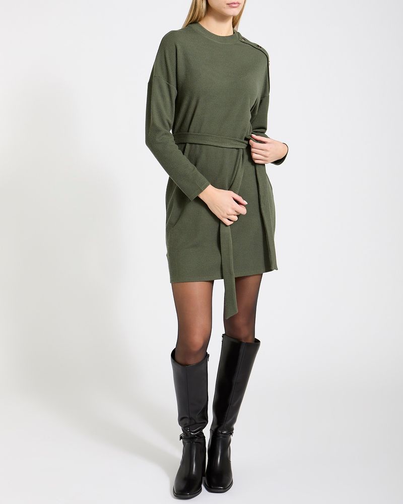 Button Shoulder Soft Mini Dress - Dunnes Stores