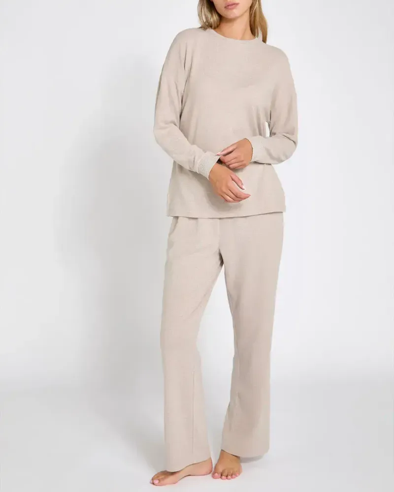 Cosy Pyjama Set - Oatmeal - Dunnes Stores