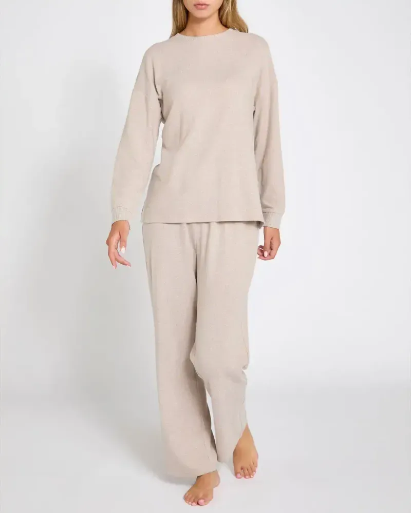 Cosy Pyjama Set - Oatmeal - Dunnes Stores