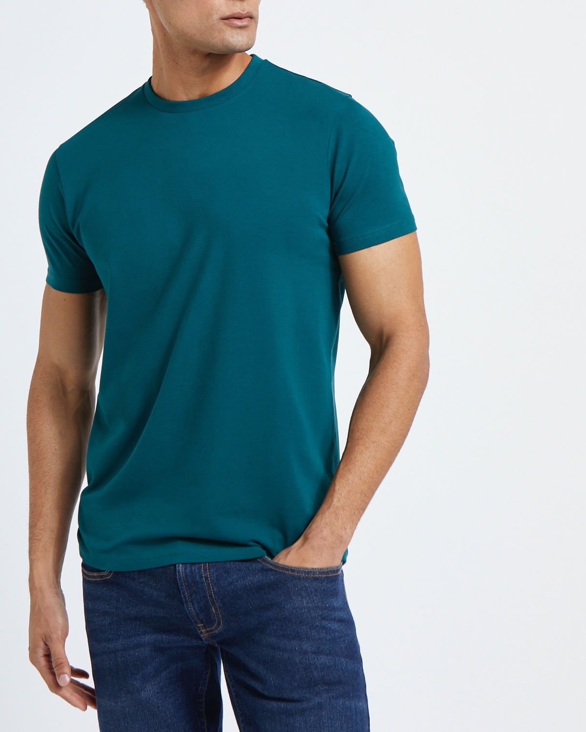 Slim Fit Crew Neck Stretch T-Shirt - Dunnes Stores